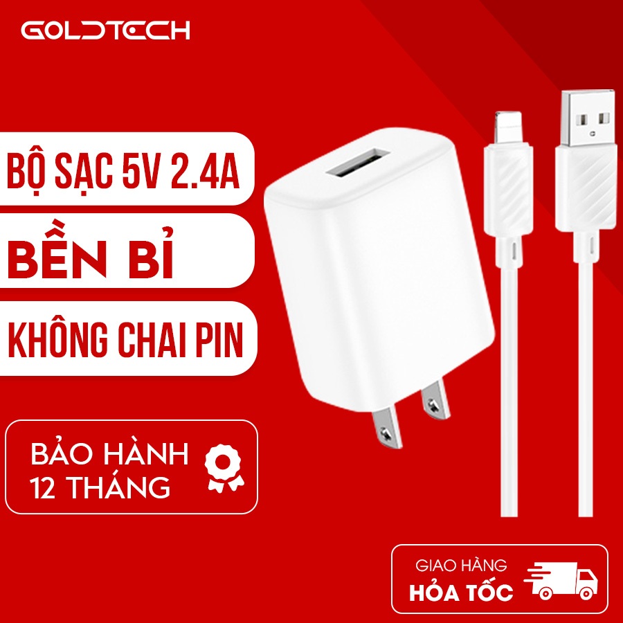 Bộ củ cáp sạc Hoco C134 12W 2.4A, dây dài 1m, chống đứt gãy, bảo hành ...