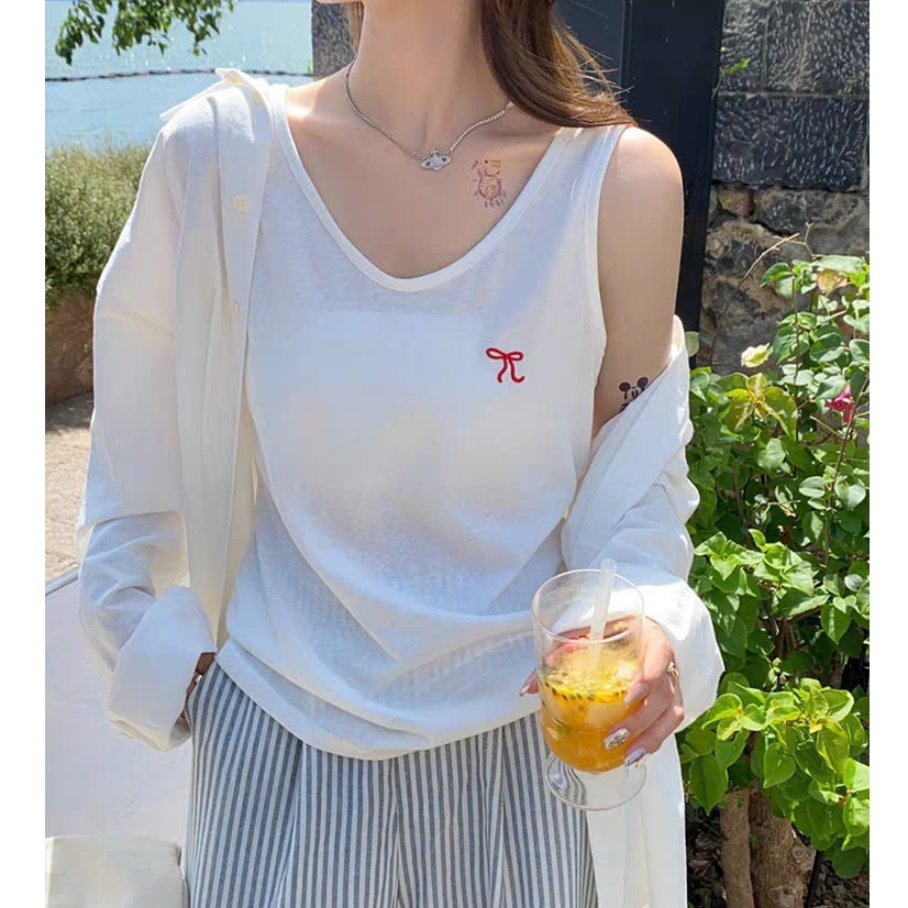 Áo thun 3 lỗ nữ In hình Nơ Xinh ANHSTORE chất thun xược siêu mát , phom rộng cá tính Full size ...