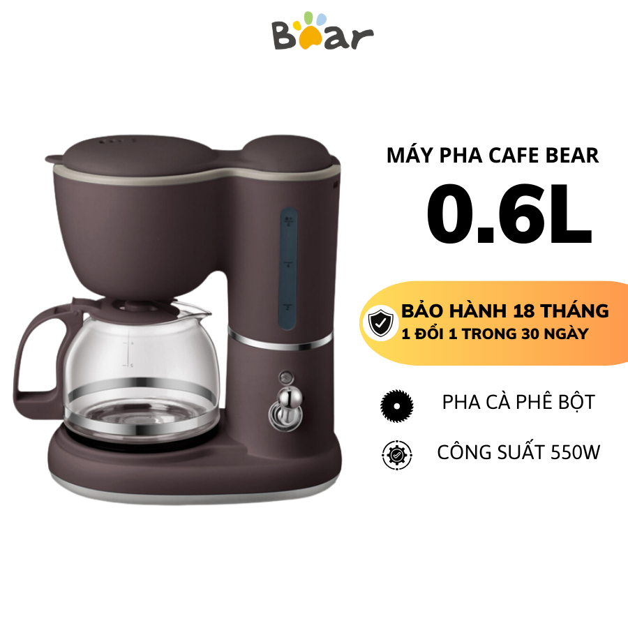 Máy pha cà phê mini tự động BEAR KFJ-A06Q1, CS 550W, Dùng pha trà, pha cafe/coffee, Bh 18 Tháng ...