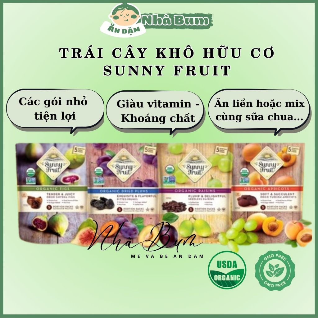 [Hữu Cơ] Sung khô / Nho khô / Mận khô / Mơ khô hữu cơ Sunny Fruit ...