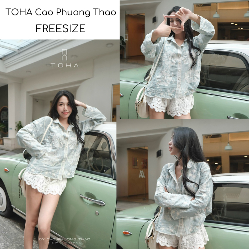 Sét Áo Thêu Quần Short Ren Xanh Cao Cấp By TOHA CPT | Shopee Việt Nam