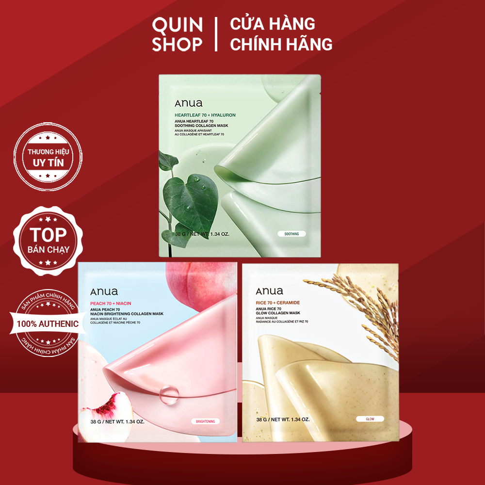 Mặt Nạ Thạch Anua Rice 70 + Ceramide Glow Heartleaf 70 + Hyaluron ...
