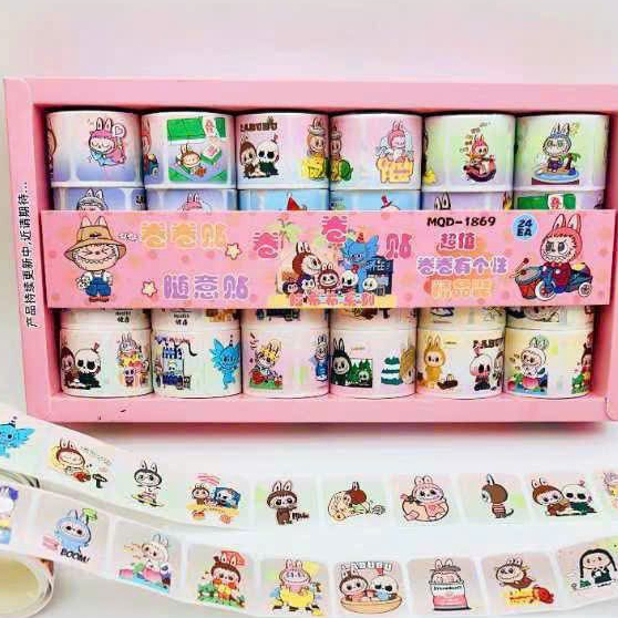 Combo 2 Cuộn sticker nhân vật hoạt hình Na tra, Labubu, Bé Ba 60 miếng ...