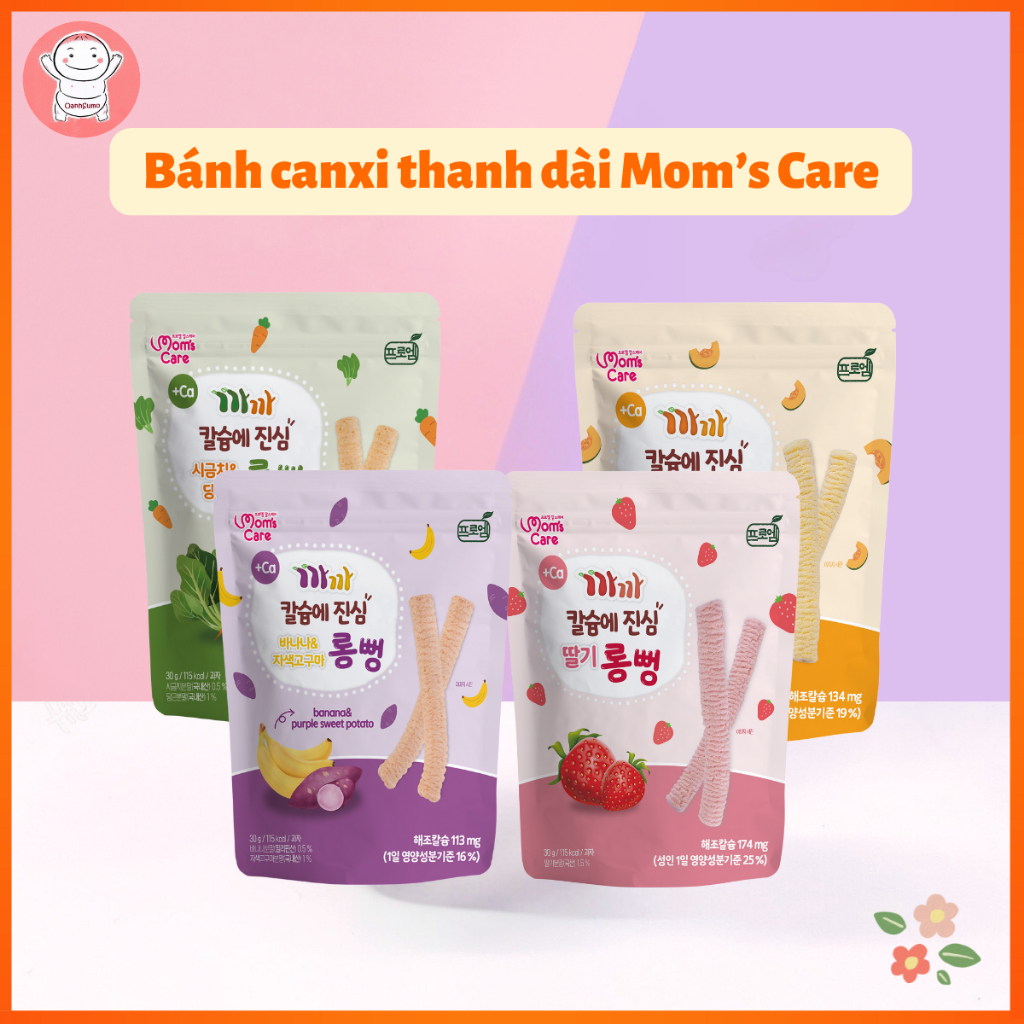 Bánh gạo Canxi Thanh Dài Mom's Care Hàn Quốc cho bé ăn dặm (date T12/2025) | Shopee Việt Nam
