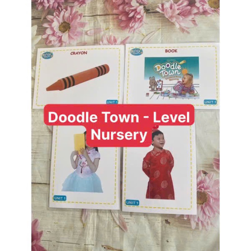 Flashcard Doodle Town Nursery kích thước A5 ép plastics bền đẹp ...