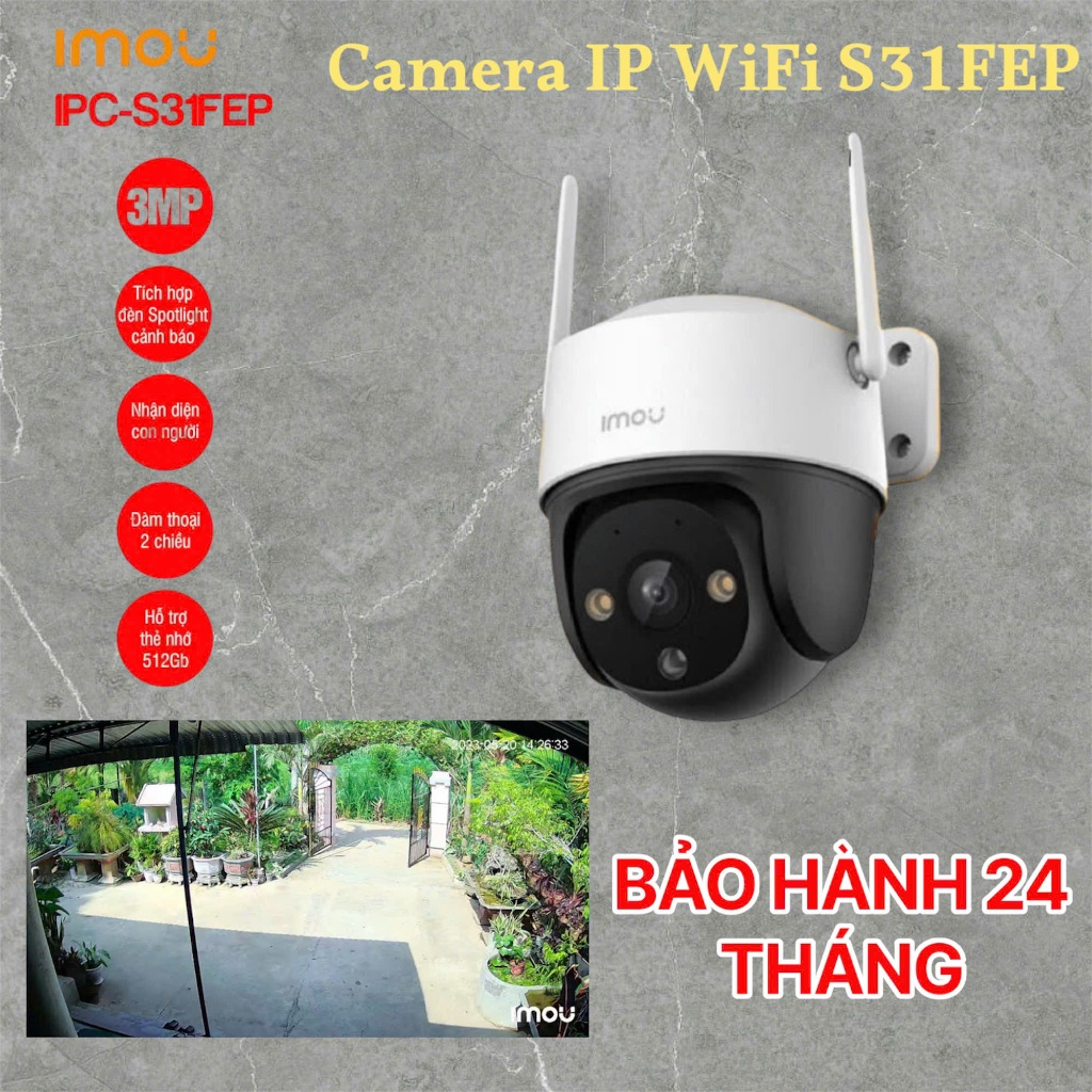 Camera IP Wifi Imou Ngoài Trời IPC - S31FEP 3.0mpFull HD - Tích hợp báo ...