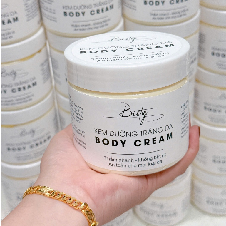 Kem body Tẩy trắng Bisty HŨ 450G - Kem thoa thấm nhanh, không bết rít ...