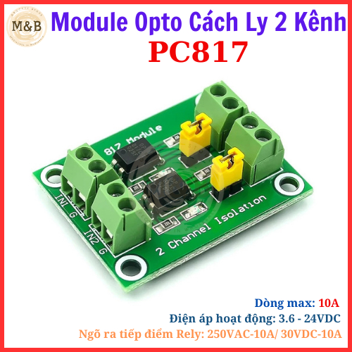 Module Opto Cách Ly 2 Kênh PC817 2-Channel Optocoupler Isolation Board ...