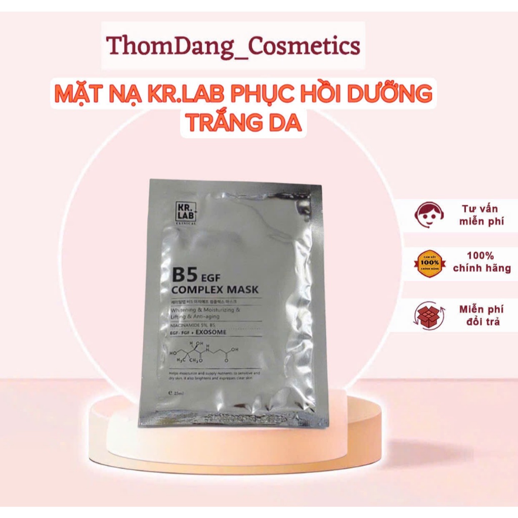 ( Bản nâng cấp)Mặt nạ Kr.lab B5 EGF COMPLEX mask b5 krlab trắng da cấp ẩm sau peel phục hồi cấp ...