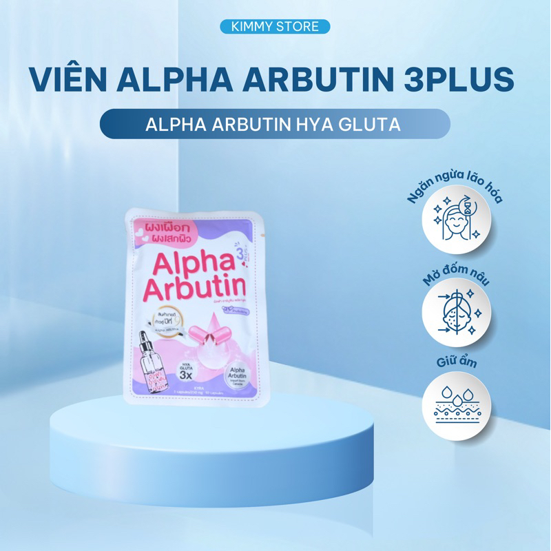 vĩ 10 Viên bột Kích Trắng Da Alpha Arbutin Hya 3X tím | Shopee Việt Nam