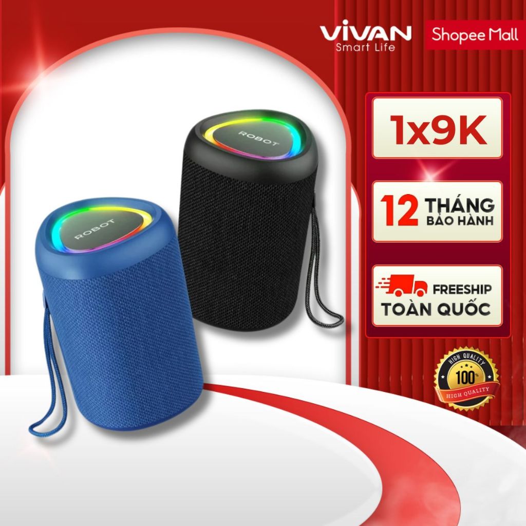 [BH 1 NĂM] Loa Bluetooth Mini VIVAN RB120 Công Suất 5W Đèn Led RGB Hỗ ...