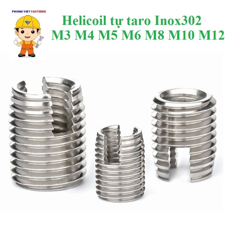1 cái M3-M12 Ren cấy Helicoil tự taro inox 302 M3-M12 | Shopee Việt Nam