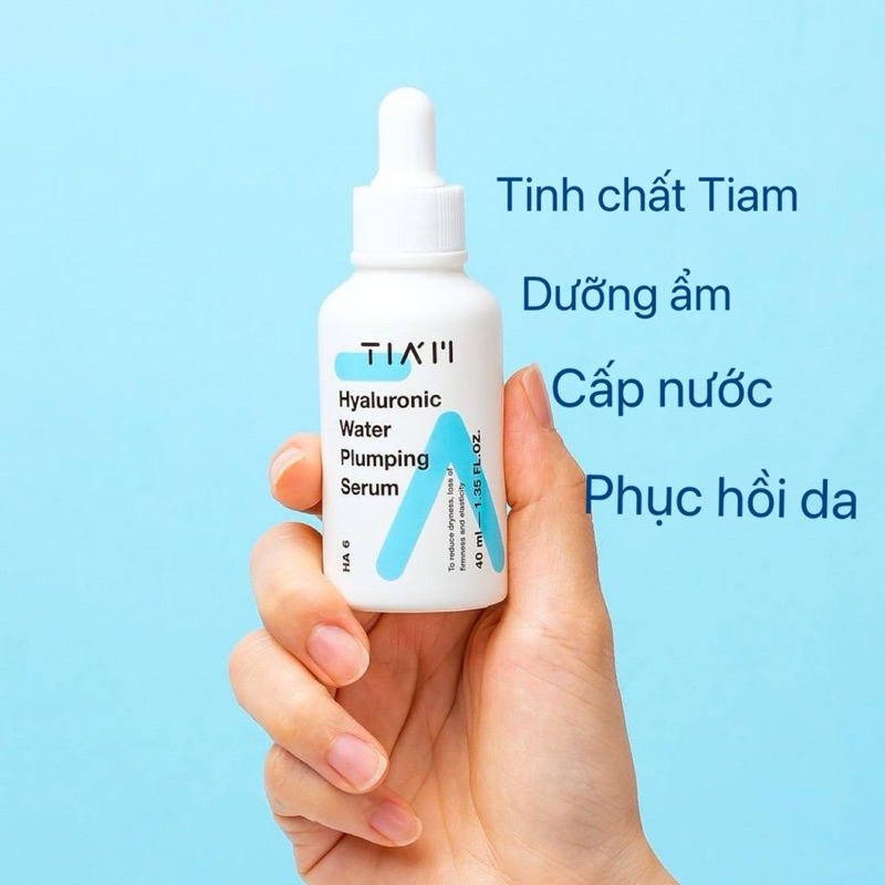 Tinh chất dưỡng ẩm cấp nước TIAM Hyaluronic Water Plumping Serum 40ML ...