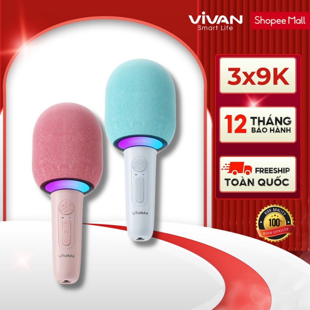 [BH 1 năm] Loa Karaoke tích hợp Micro VIVAN VS9 3W chính hãng | Shopee ...
