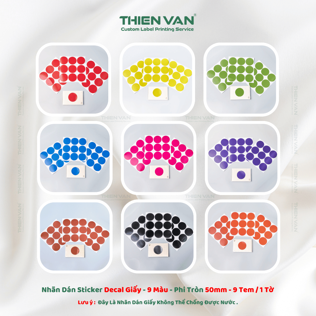 Combo 90 Tem Tròn Chấm Bi, Tem Phân Loại, Tem Đánh Dấu 50mm (5Cm) Nhiều ...