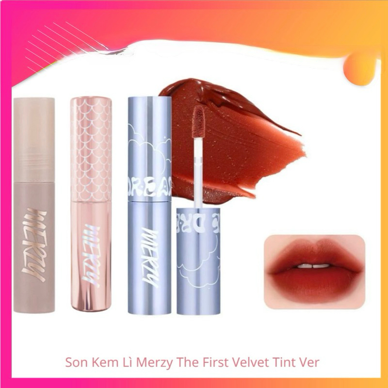 [NEW-MERZY V6 SIREN] Son kem lì Merzy V6 Xanh dương, hồng The First Velvet Tint 4.5g | Shopee ...