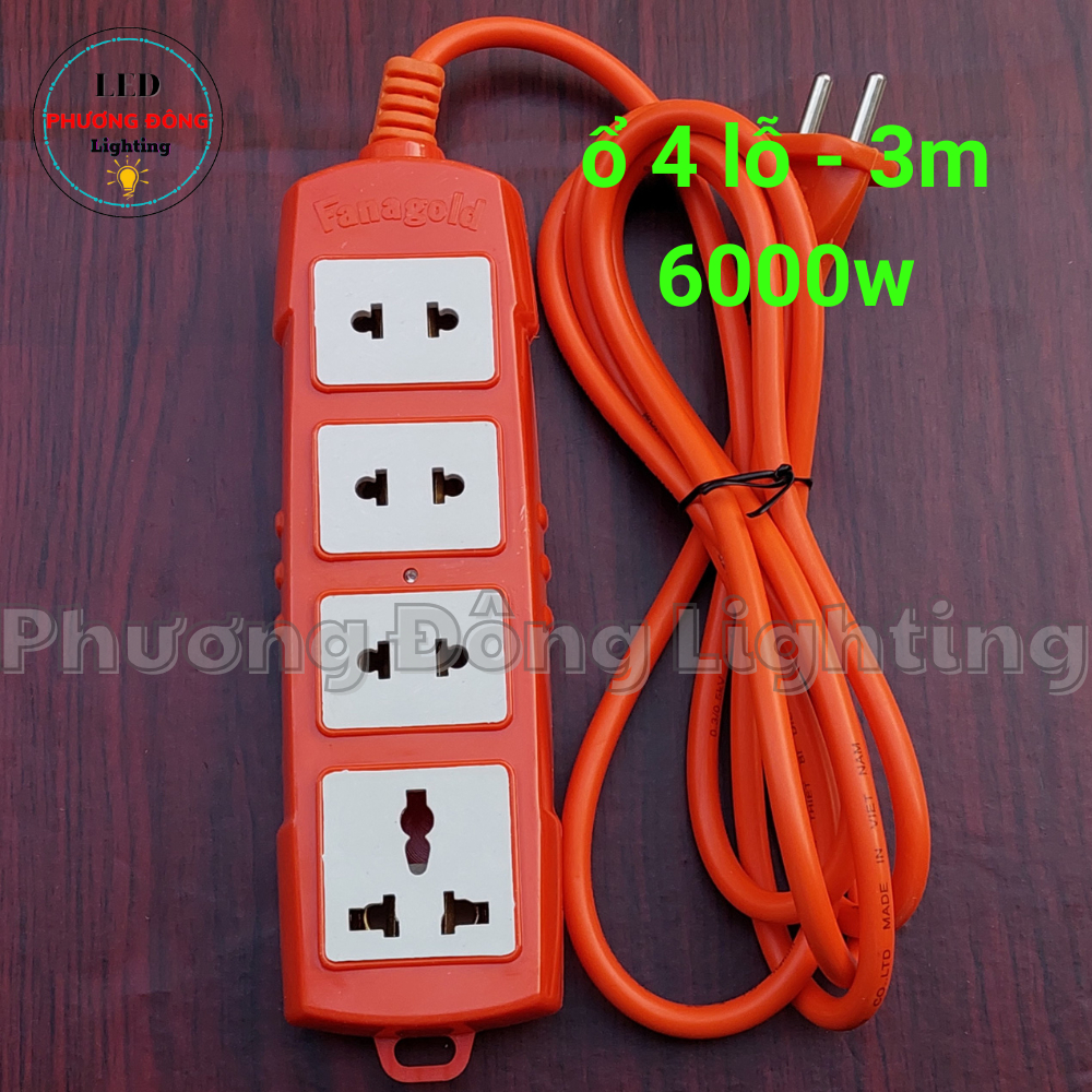 Ổ Cắm Điện Chịu tải cao Công suất 6000W - Dây dài 3m - 5m - Chính hãng ...