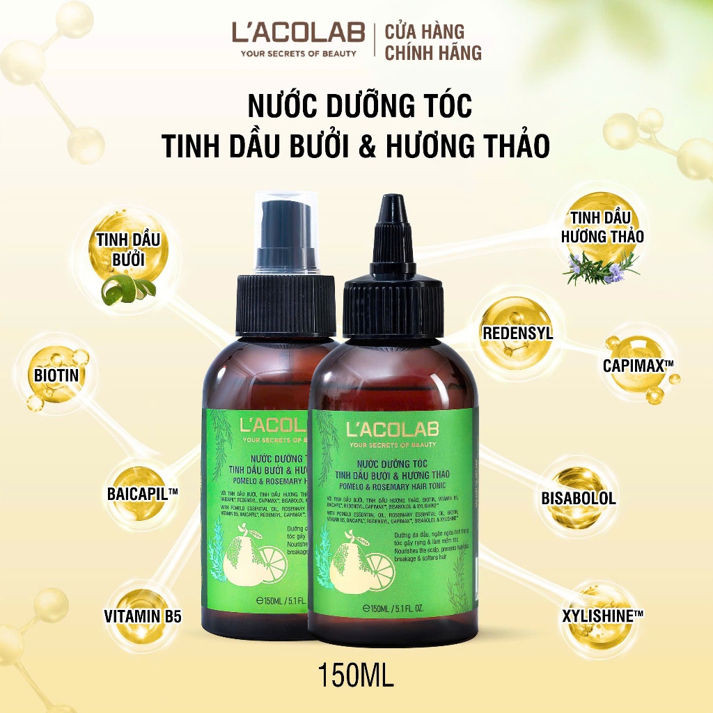 Nước Dưỡng Tóc L’acolab – Tinh Dầu Bưởi & Hương Thảo (150ml) | Giảm ...