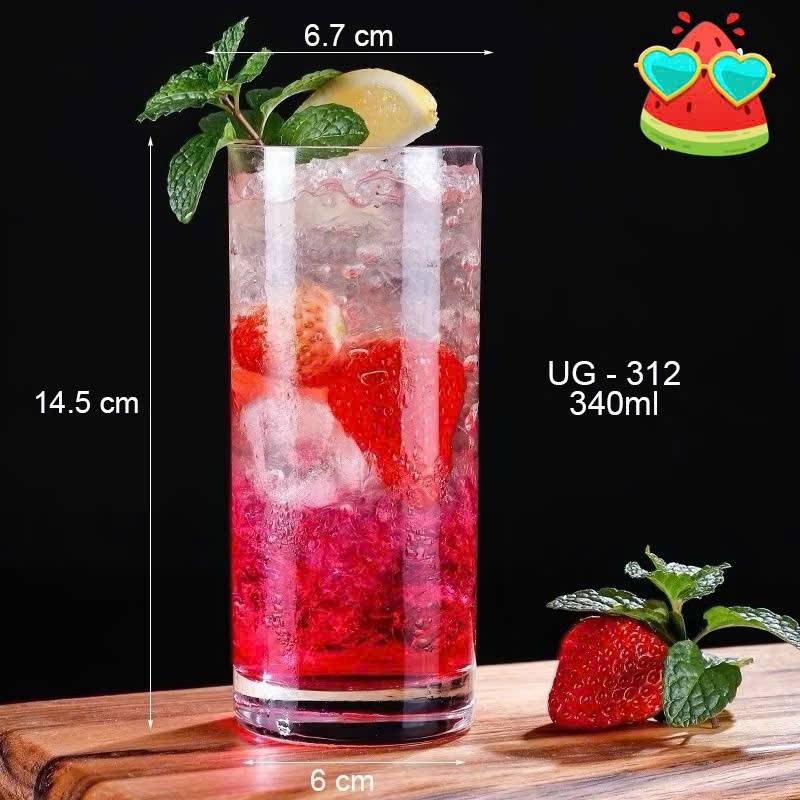 [Sỉ CỐC THÁI LAN] Bộ 6 cốc ly thủy tinh ống cao UNION UG312 pha sinh tố ...