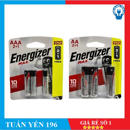 Pin AA,AAA Energizer Alkaline (3 viên/ vỉ) Hàng Chính Hãng | Shopee ...
