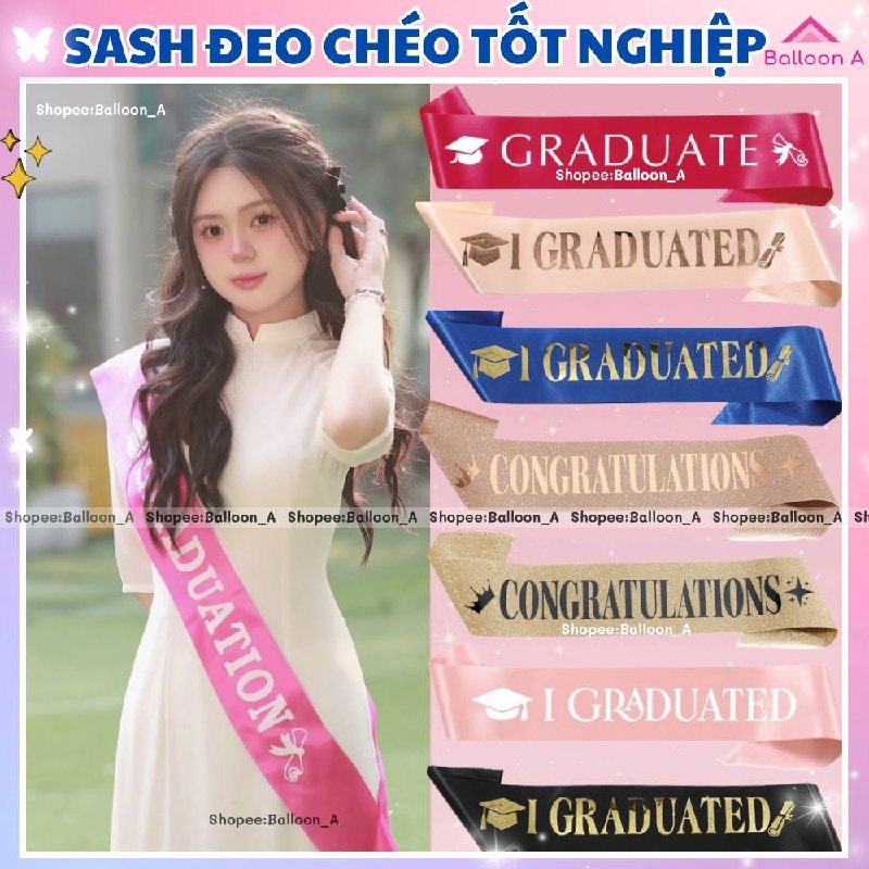 Sash Tốt Nghiệp Graduation, Congratulation, Graduate, I graduated, Băng ...
