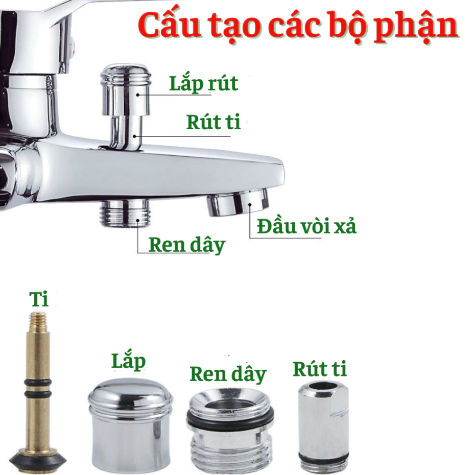 Bộ ti rút ren dây nắp vòi sen tắm , sen cây phù hợp nhìu loại | Shopee ...