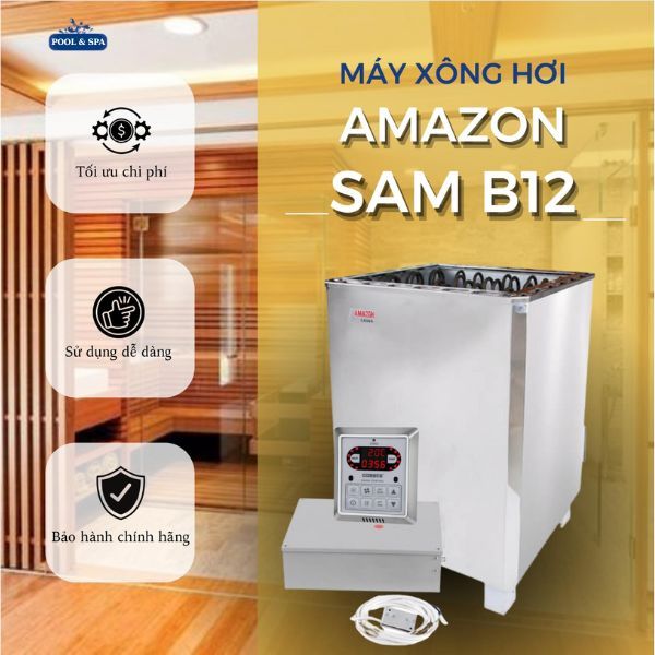 Máy xông hơi khô AMAZON SAM-B12 12KW kèm bảng điều khiển điện tử CON4 ...