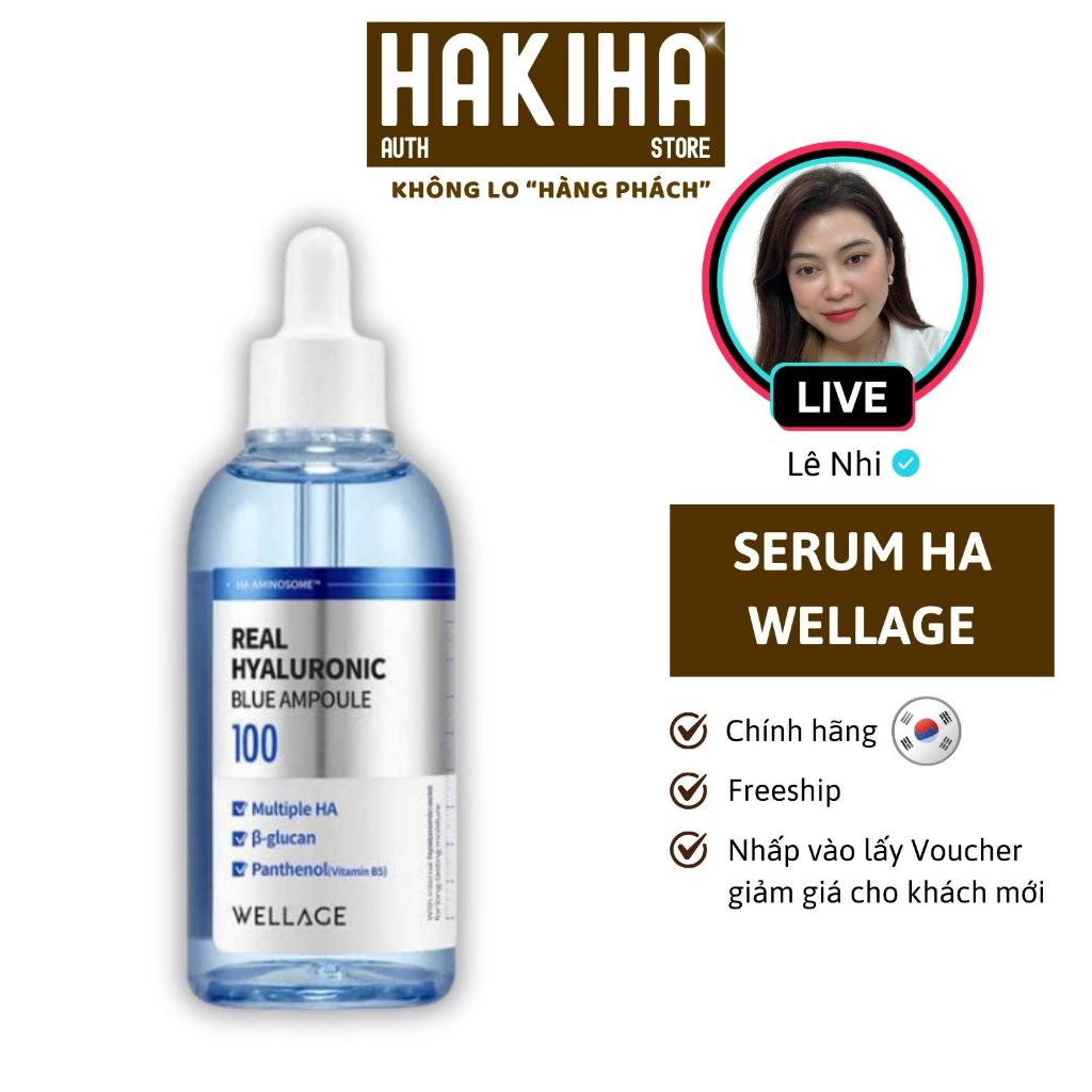 Serum HA Cấp Ẩm Làm Dịu Da Wellage Real Hyaluronic Blue Ampoule 100 ...