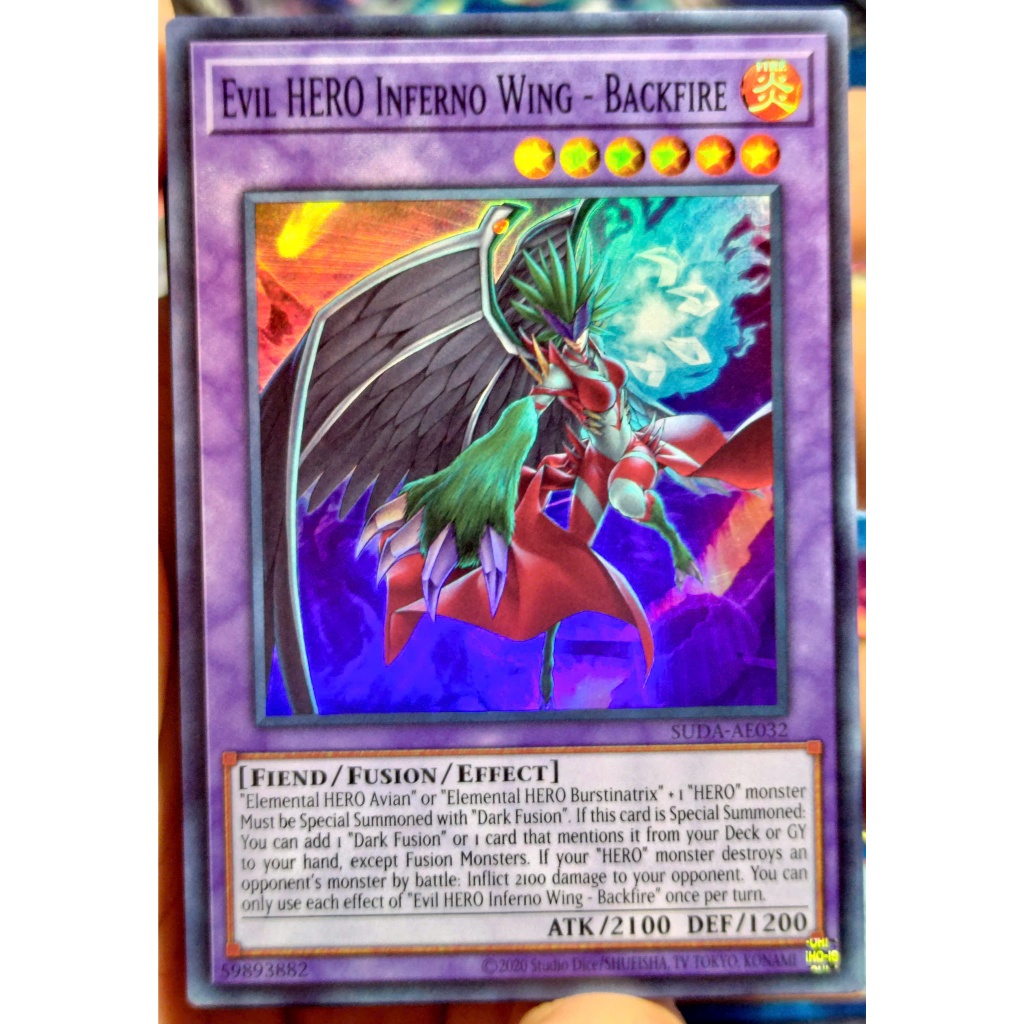 [KW2 Yugioh] [EN-AE] [Nice Art] Thẻ bài Suda-AE032 Evil HERO Inferno Wing - Backfire – Super ...