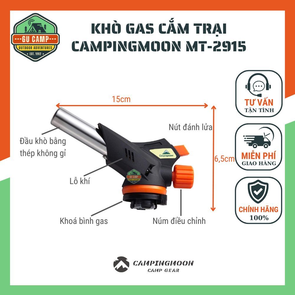 Khò gas Campingmoon MT-2915 | Đèn khò chất liệu bằng thép không gỉ, đồng và nhựa cao cấp ...