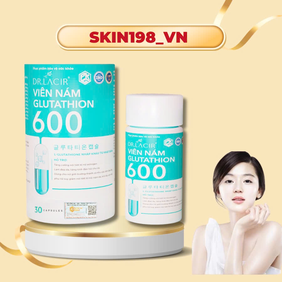 Viên Uống Nám Trắng Da Glutathione 600 Dr Lacir Chính Hãng Hạn Chế Lão Hoá Da, Nếp Nhăn, Tăng ...