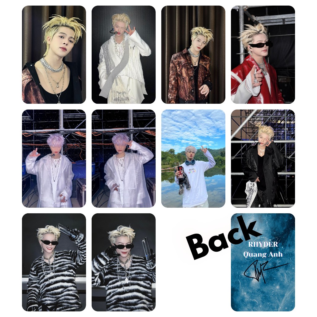 Set 10 card giấy bo góc in 2 mặt ảnh Rhyder Quang Anh và các anh trai ...