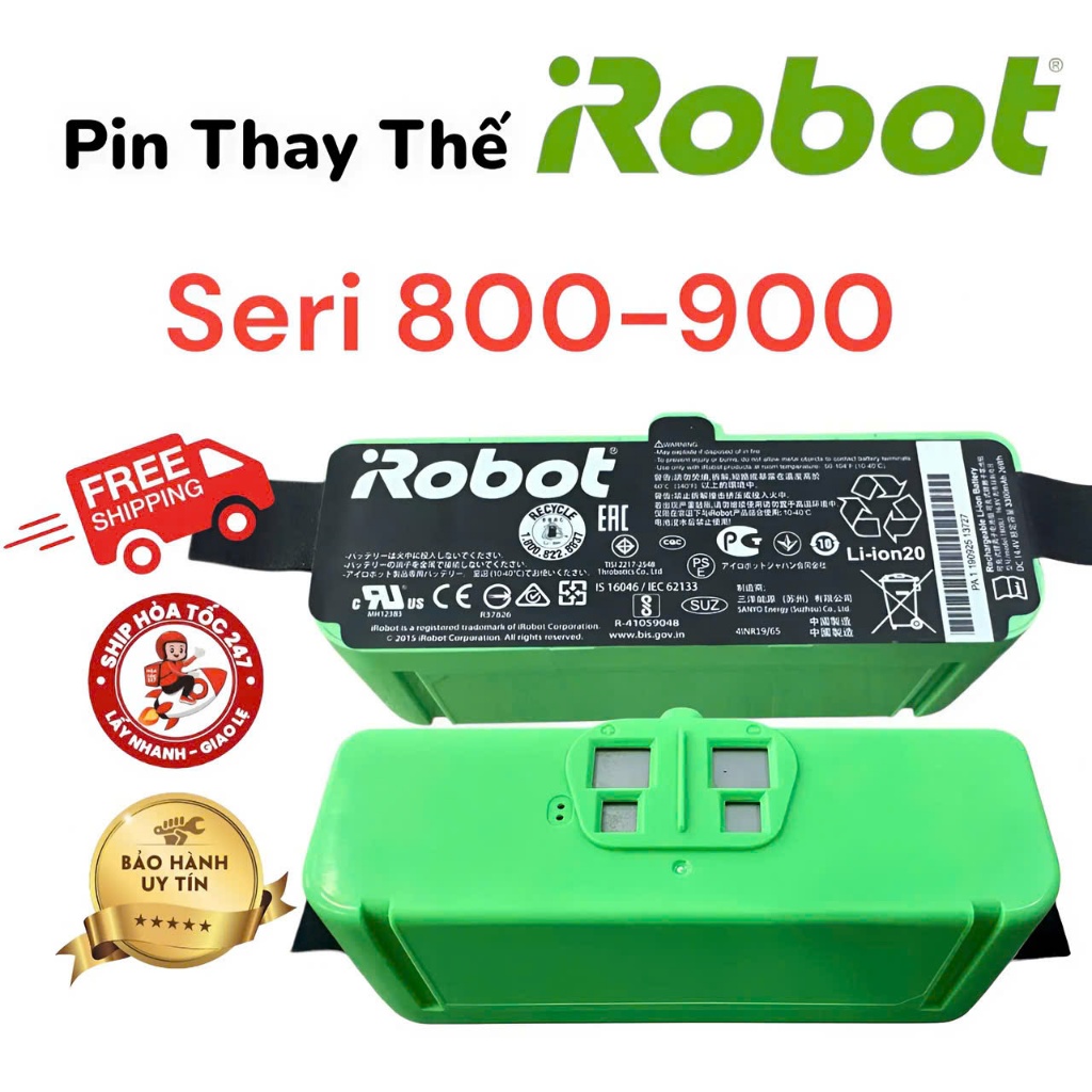 Pin irobot Roomba 3300mAh Chính Hãng 960 961 980 980 770 771 780 790 ...