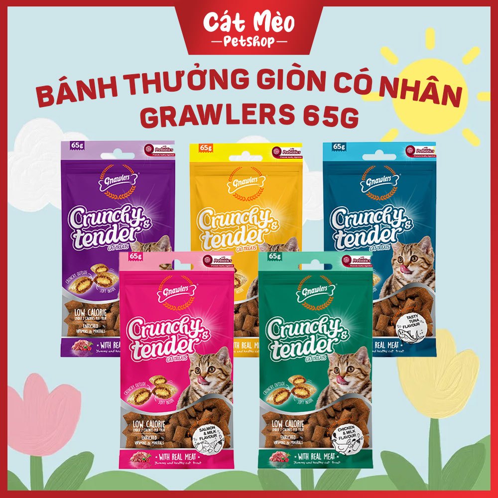 Bánh Thưởng Cho Mèo Dinh Dưỡng Giòn Bên Ngoài Nhân Mềm Gnawlers 65g | Shopee Việt Nam