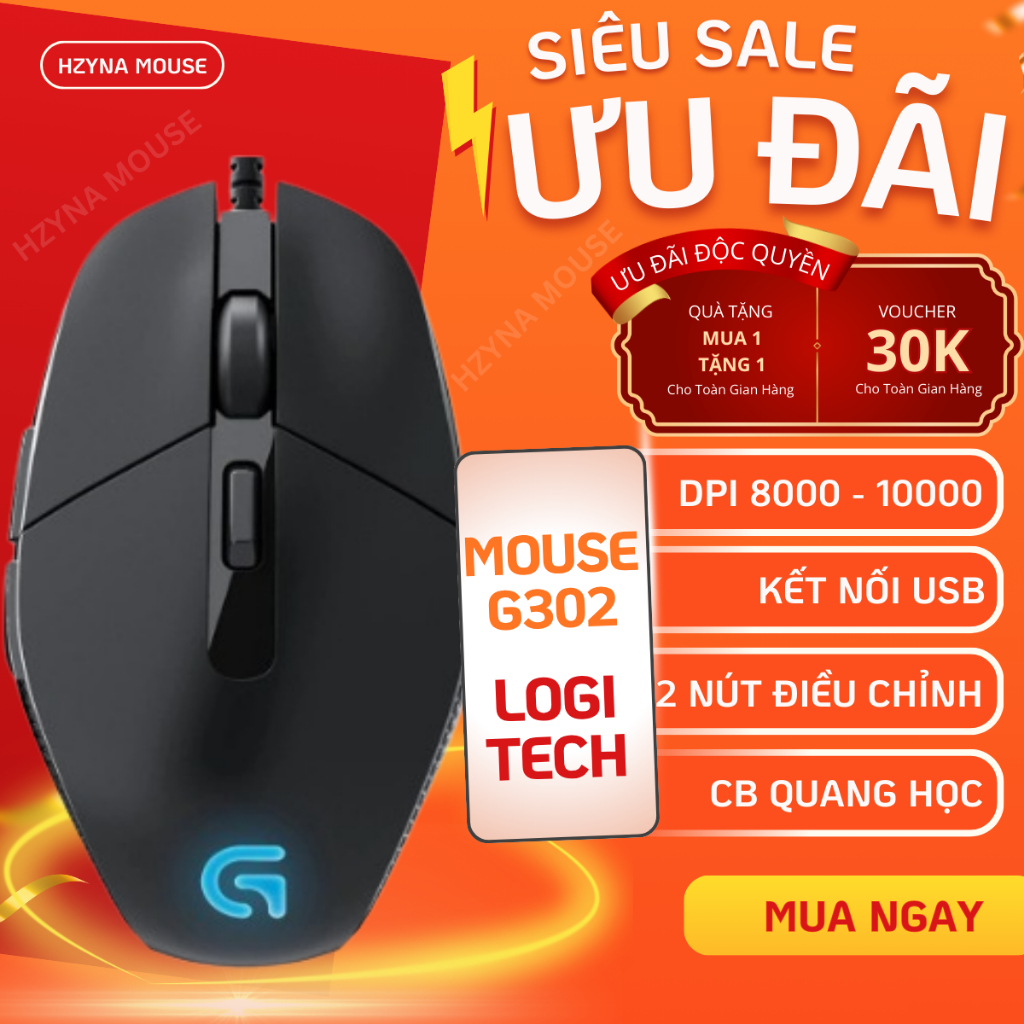 Chuột Gaming Có Dây LED RGB Logitech G302 - thiết kế tinh tế, Chuột ...