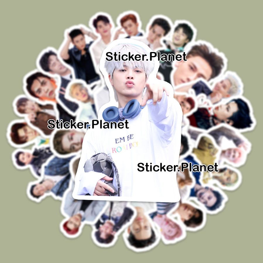 Sticker 30 anh trai say hi ver2 trang trí mũ bảo hiểm,guitar,ukulele ...