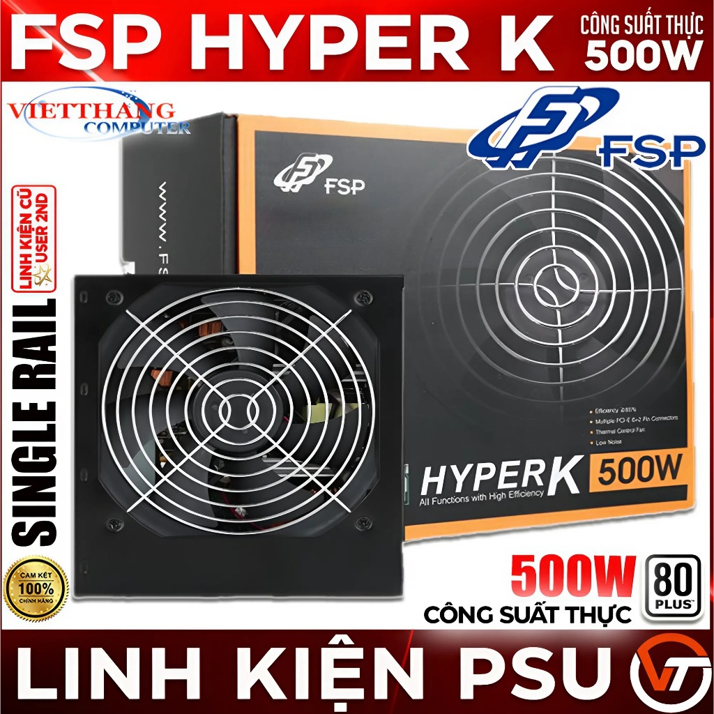 Nguồn Máy Tính FSP HyperK 500W Công suất thực Single Rail - A.PFC đã ...