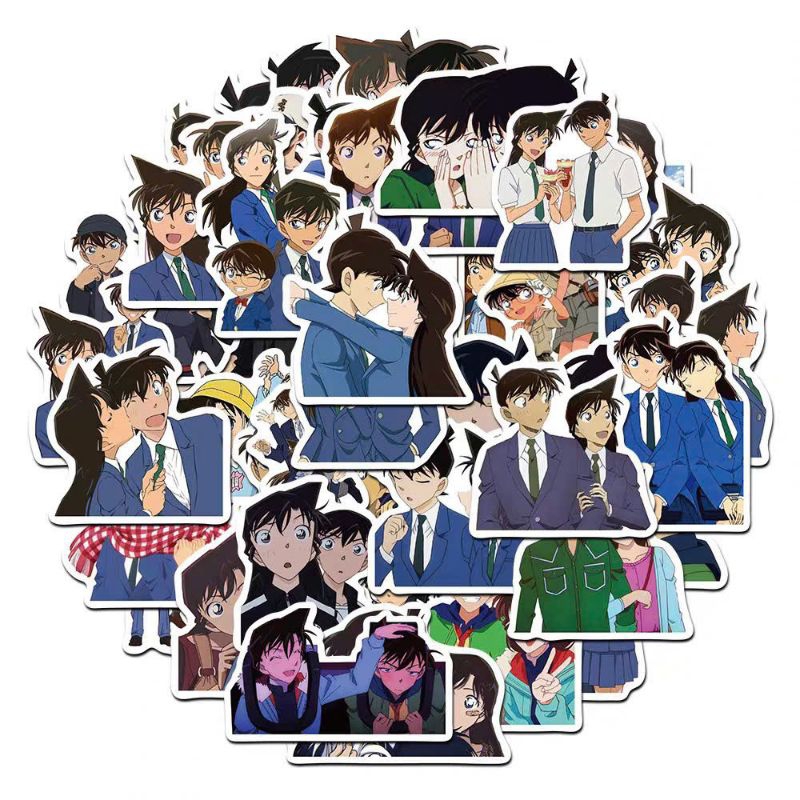 Set 10 50 sticker anime thám tử lừng danh conan Shinichi ran mori dán ...