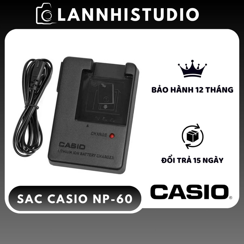 Sạc PIN Casio NP-60 phù hợp cho các dòng máy ảnh Casio Exilim EX-Z80, Z85, Z90, Z250, Z300 ...