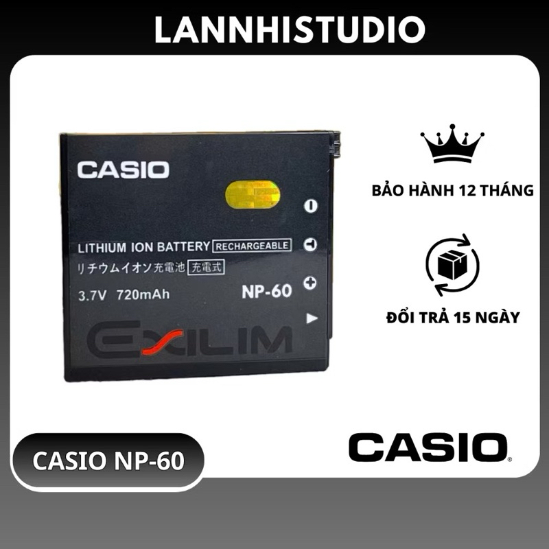 Pin / Sạc Casio NP-60 phù hợp cho các dòng máy ảnh Casio Exilim EX-Z80, Z85, Z90, Z250, Z300 ...