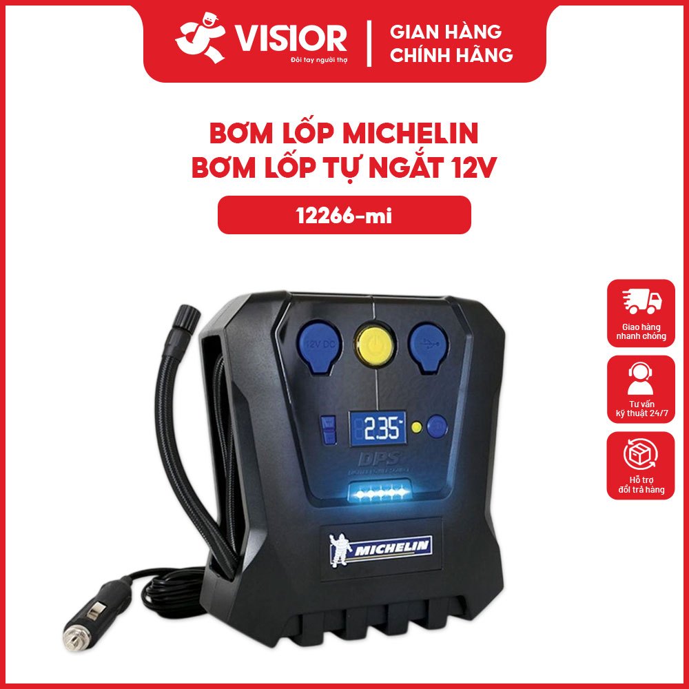 Bơm lốp ô tô Michelin 12266 - đa năng, tự ngắt, 12V | Shopee Việt Nam