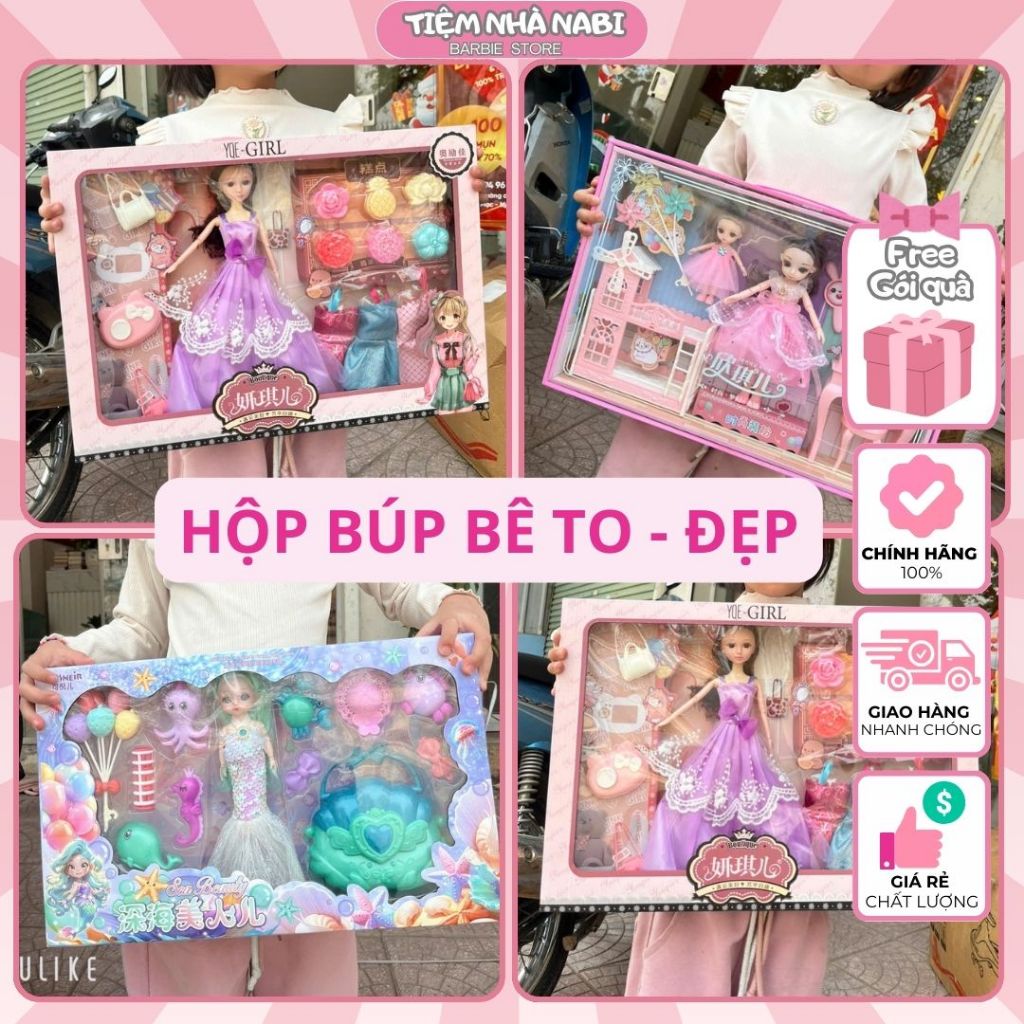 (TỔNG HỢP) Hộp Búp Bê Công Chúa Barbie Cho Bé Gái, Búp Bê Có Kèm Phụ ...