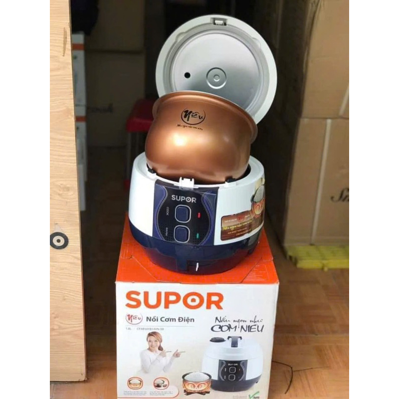 Nồi cơm điện cao cấp 1,8Lit lòng niêu Supor CFXB50YB13VN nấu cơm ngon ...