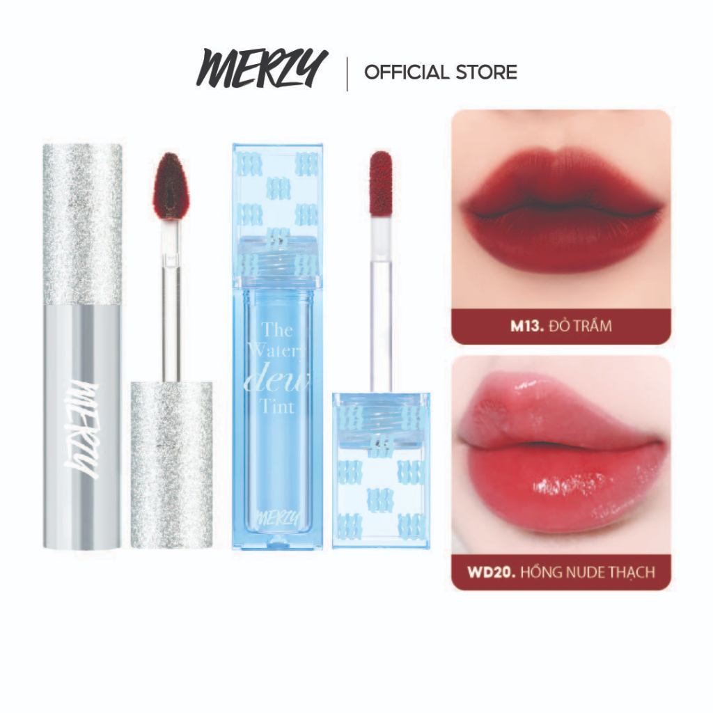 Combo Son Lì Vỏ Bạc Merzy The Glam Mellow Tint 4g + Son Tint Bóng Merzy ...