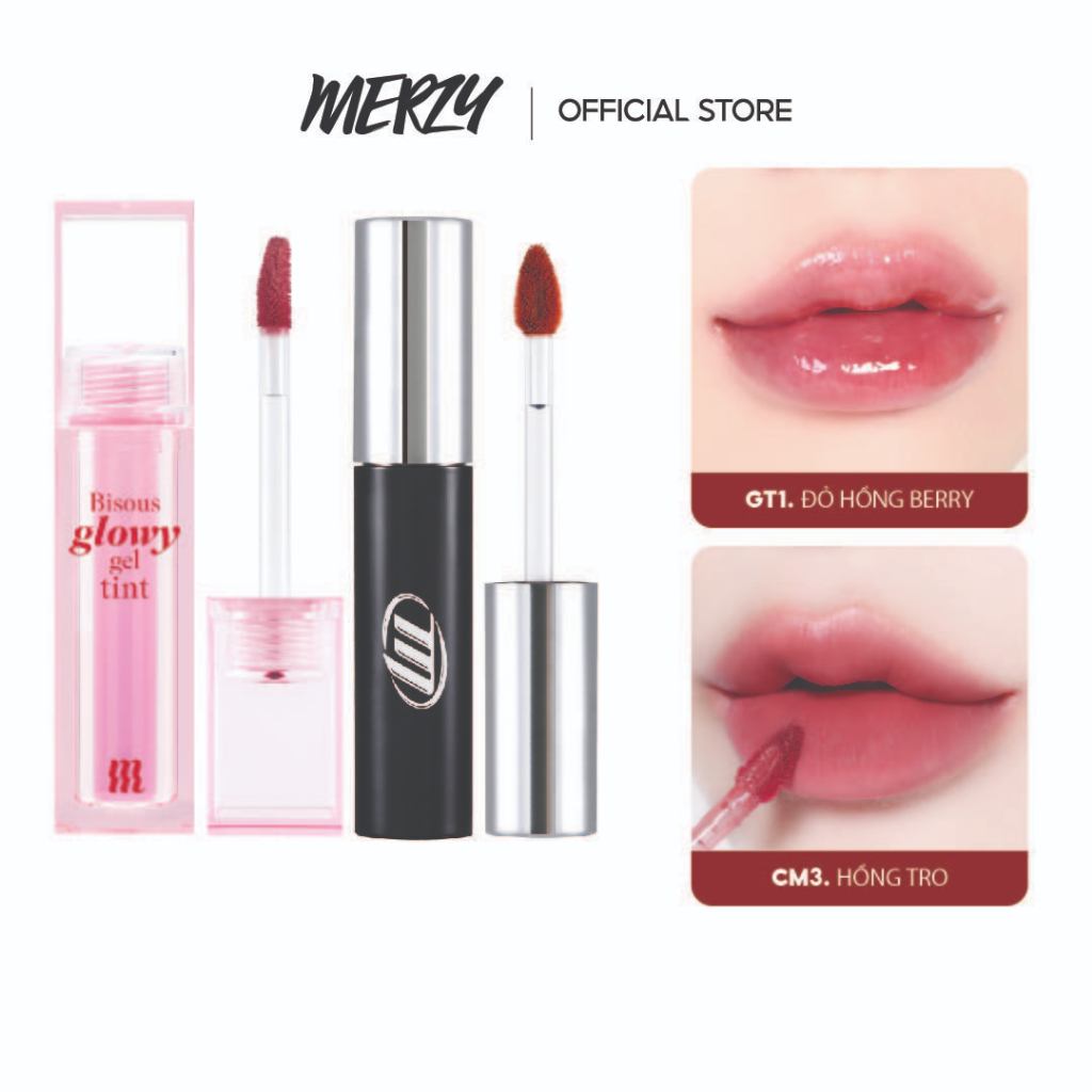 Combo Son Tint Bóng Merzy Bisous Glowy Gel Tint 4g + Son Lì Merzy Cyber ...