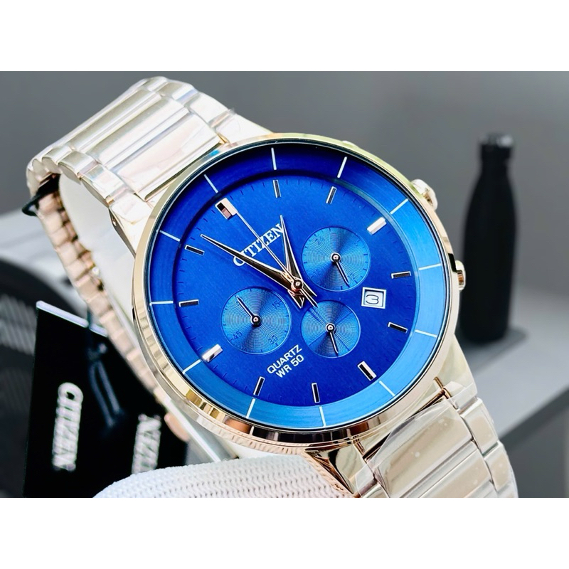 ĐỒNG HỒ NAM CHÍNH HÃNG Citizen AN8223-54L Quartz Chronograph Blue Dial ...