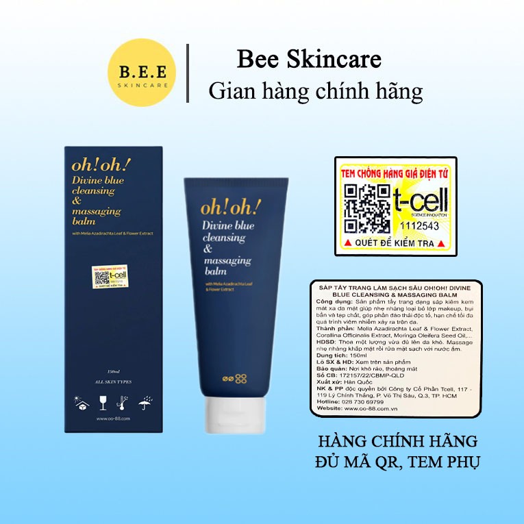Tẩy Trang Sáp Oh!Oh! Divine Blue Cleansing & Massaging Balm Cấp Ẩm, Làm ...