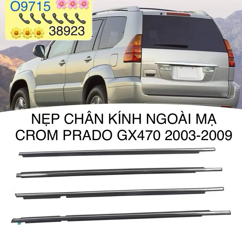 Nẹp chân kính ngoài Toyota Land Cruiser Prado 120 Lexus GX470 2003-2009 ...