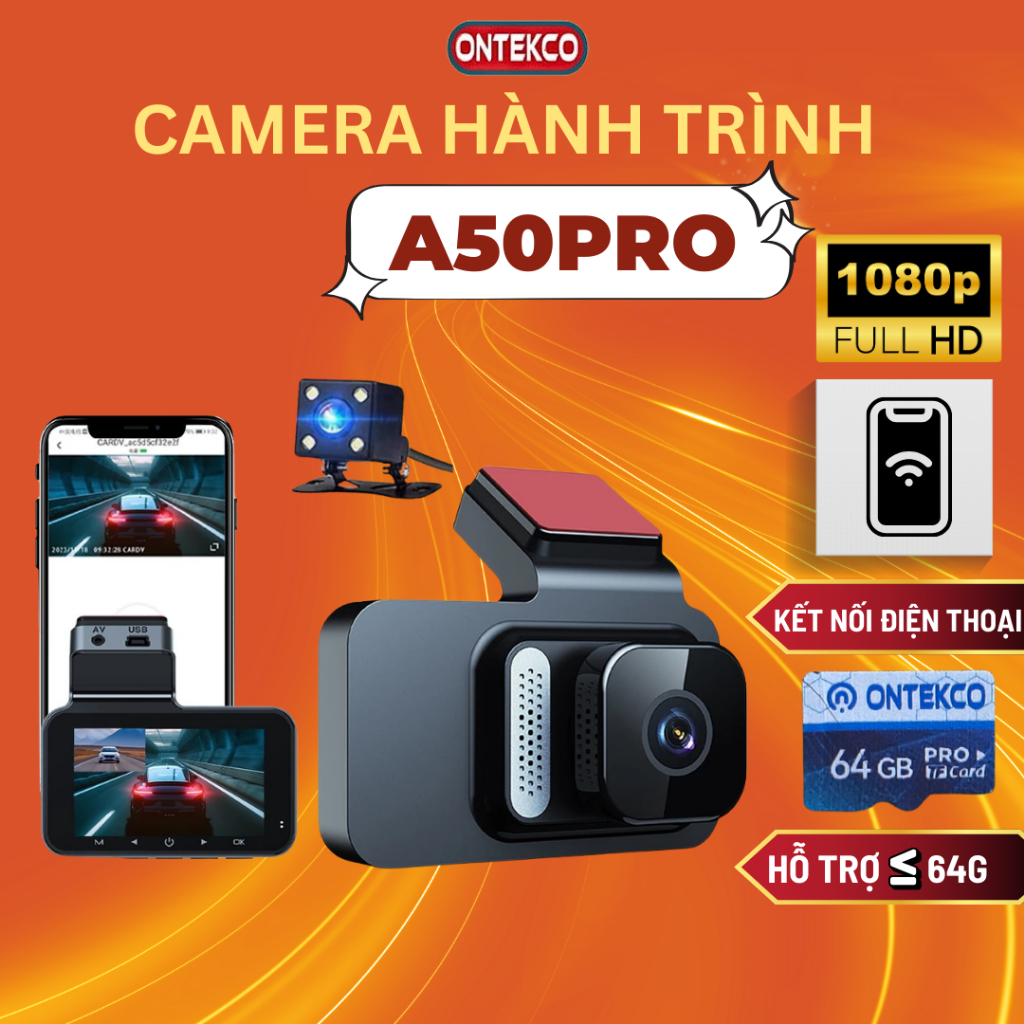 Camera hành trình ô tô ONTEKCO A50 PRO có wifi - Màn hình 3inh , Có ...