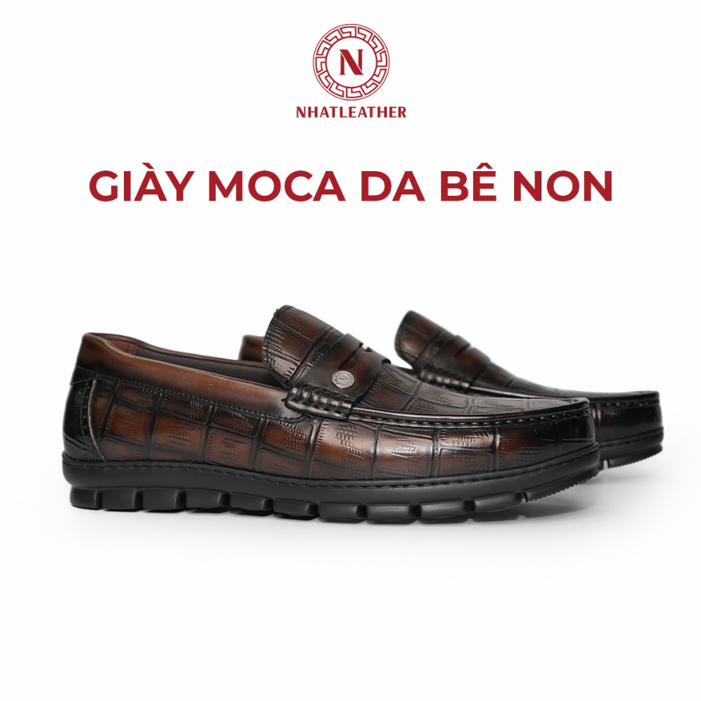 Giày Moca Nam Da Bê Non Cao Cấp NHATLEATHER - Đế Nhẹ Chống Trơn Trượt ...